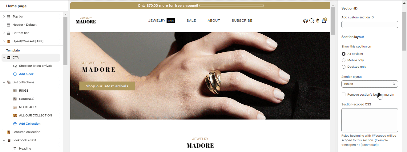 Layout Theme Settings 3058